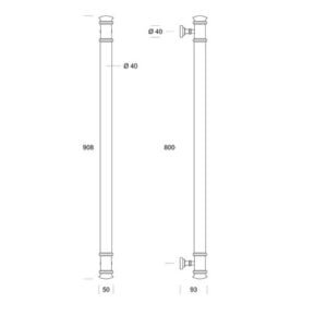 Traukiama rankena durims Fresia 90cm | Modernios durų rankenos